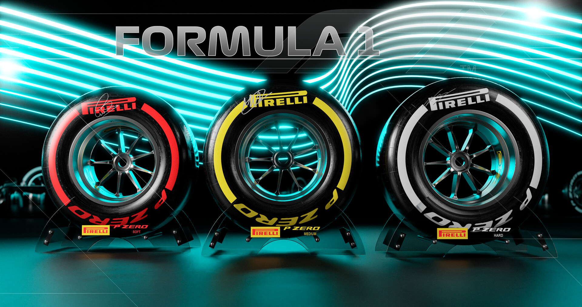 Venusta3D - Formula 1 - Signed tires presentation - Fan made