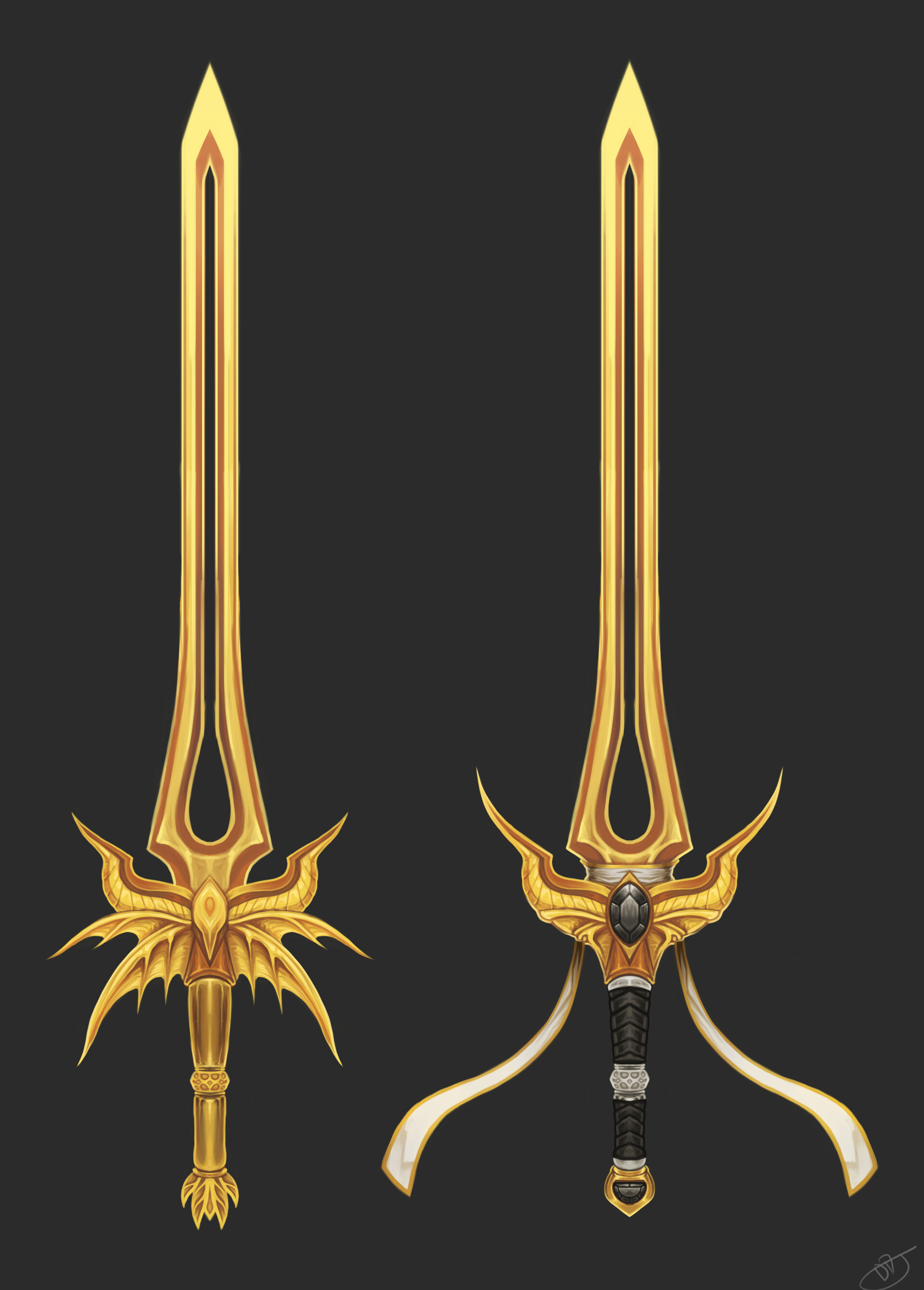 ArtStation - Ancient Gold Dragon Sword [Commission]