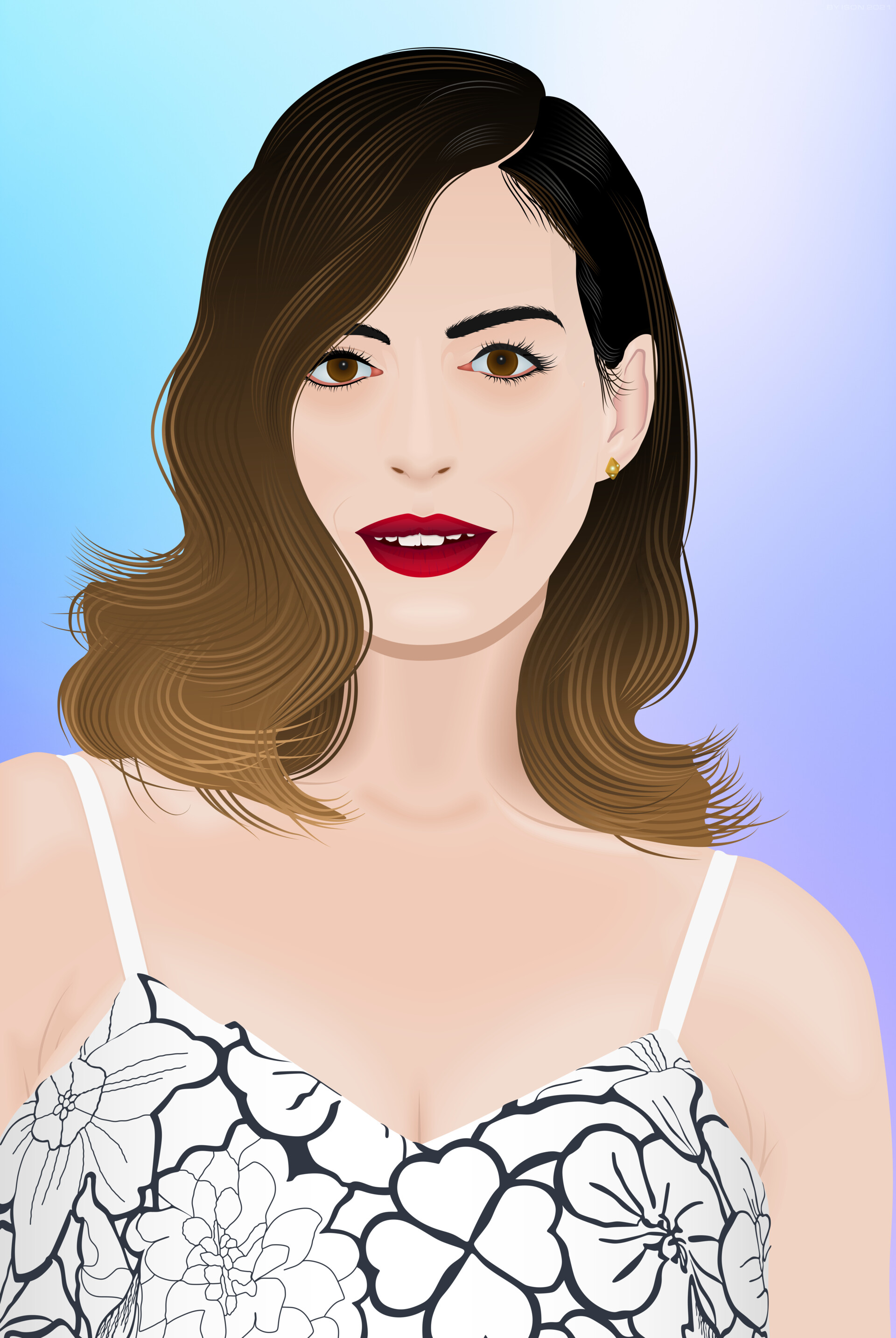ArtStation - Vector portret of Anne Jacqueline Hathaway.