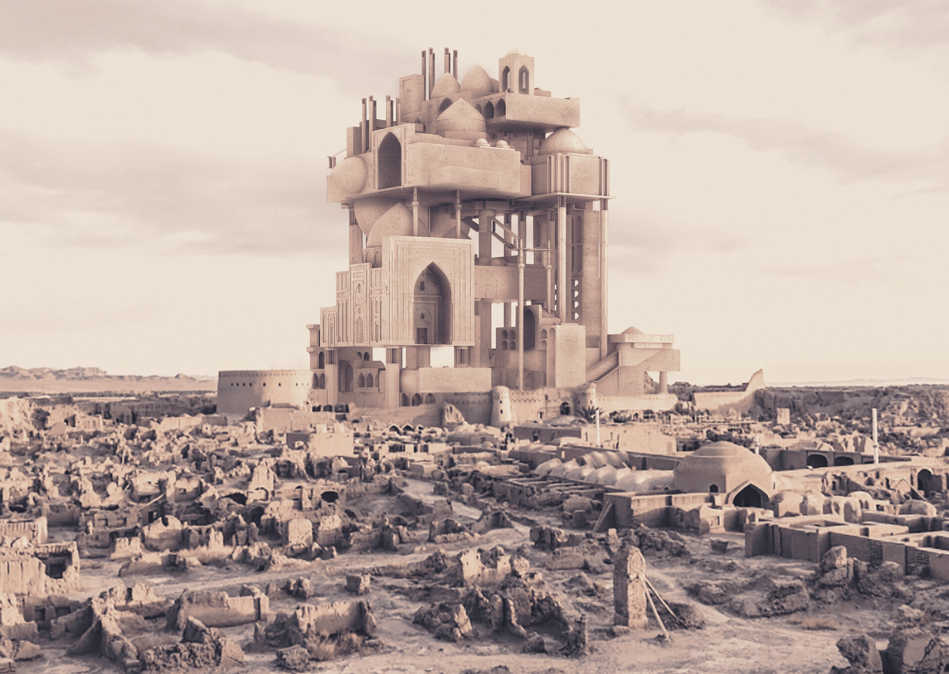 ArtStation - Collage Architecture from vernacular Iranian Architecture