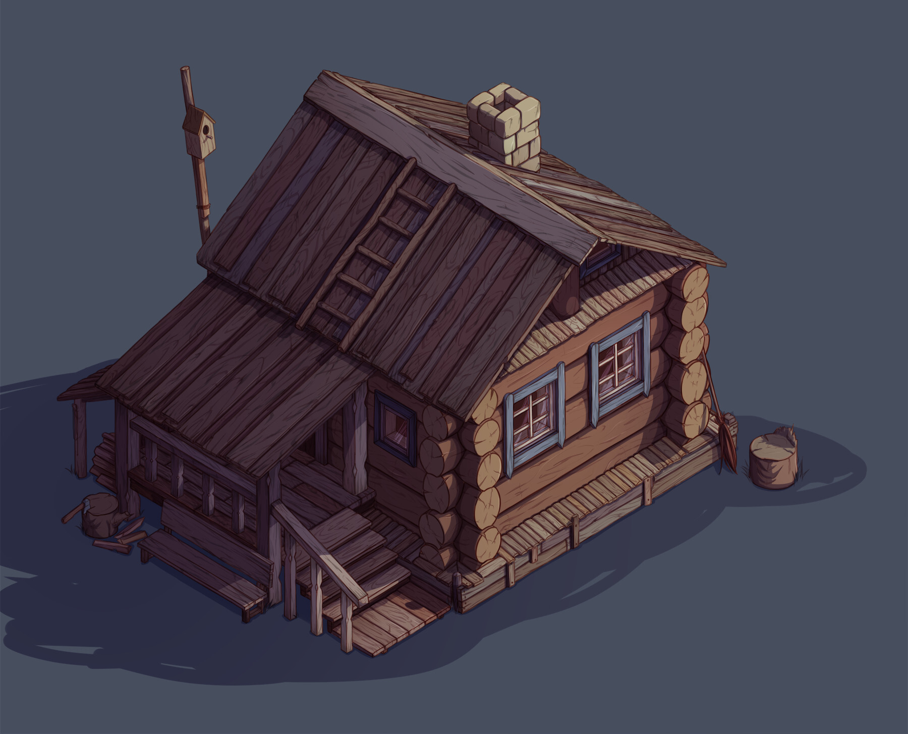 ArtStation - russian village hut