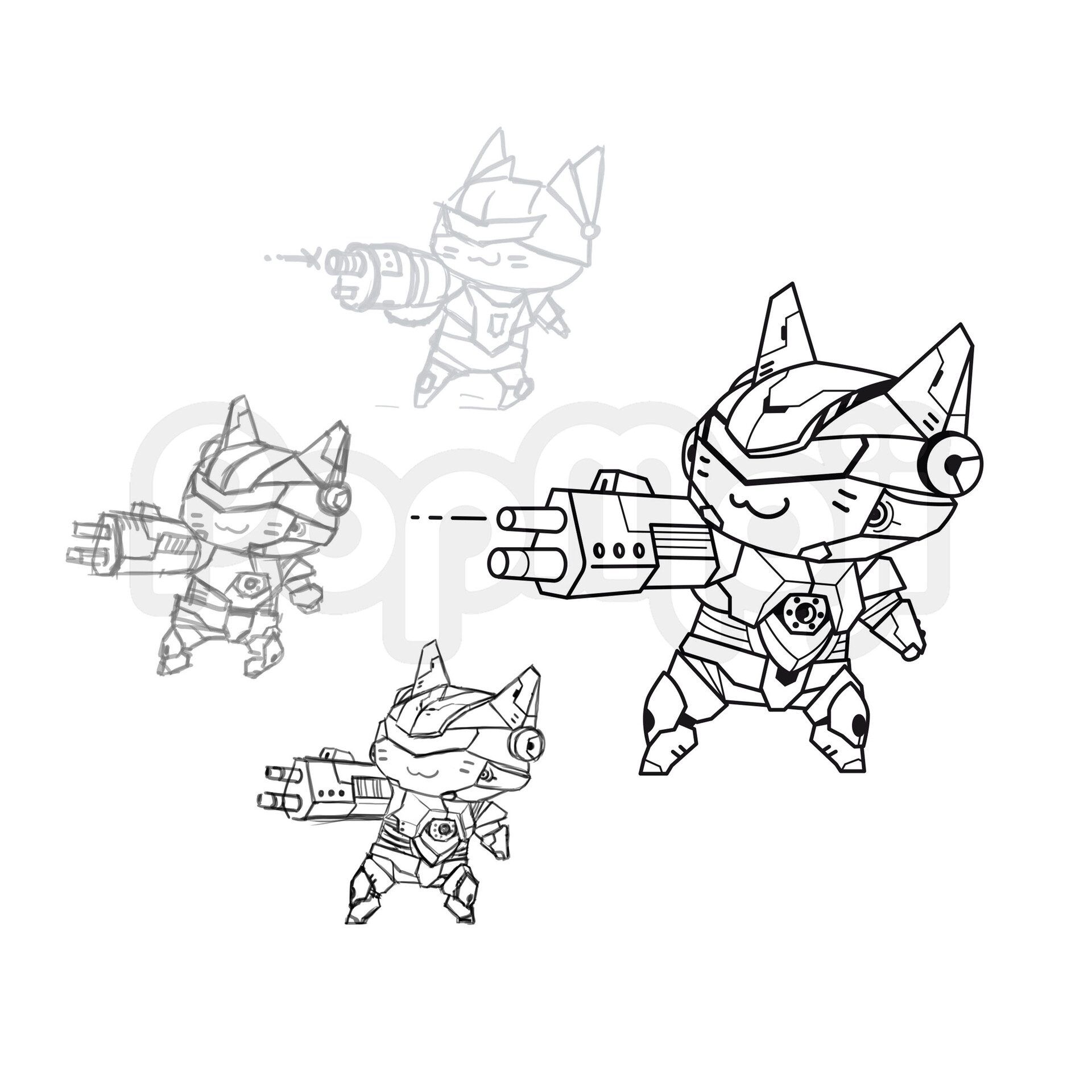 ArtStation - CHIBI MECHA CAT