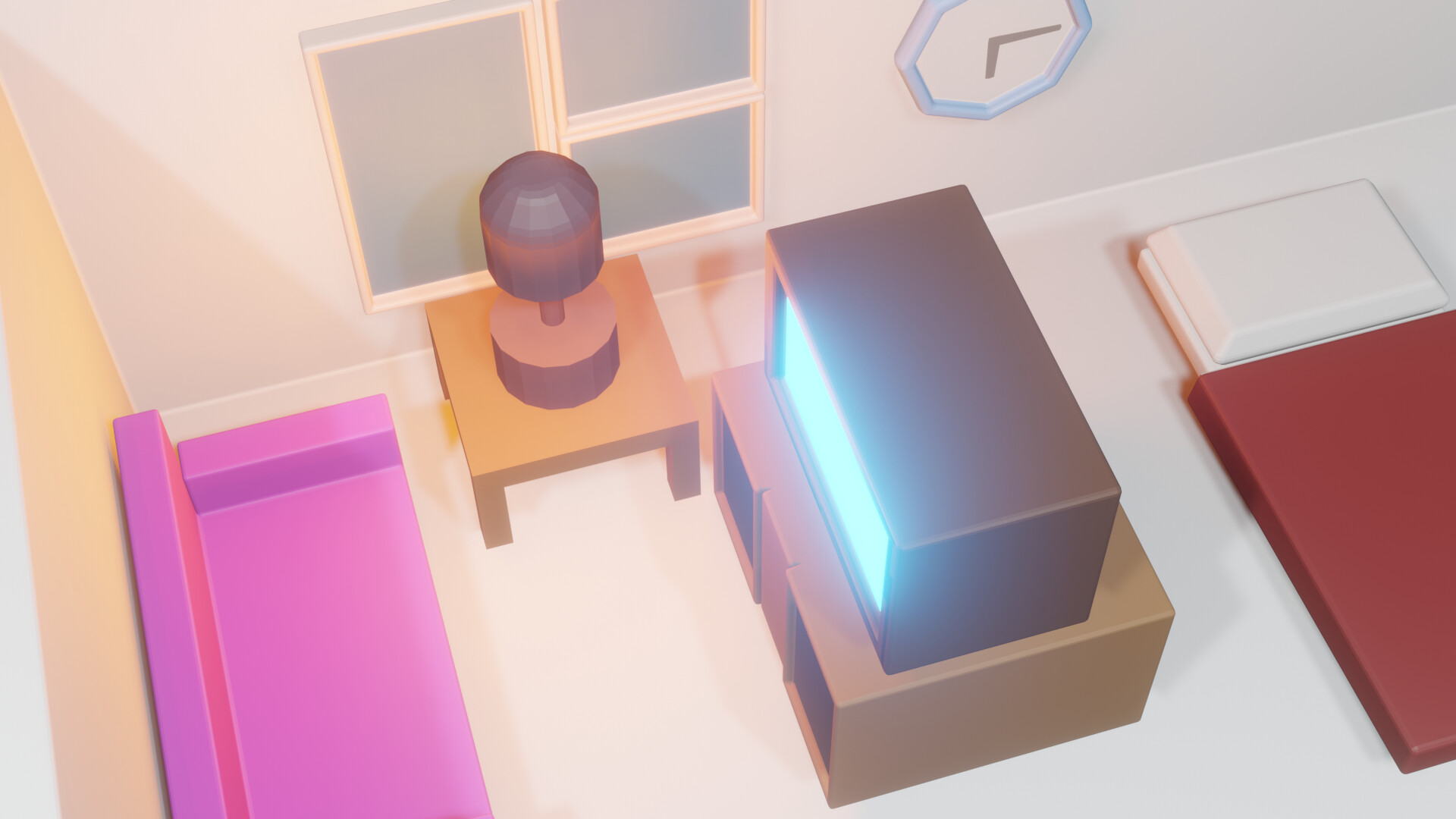 ArtStation - low poly room evvee render