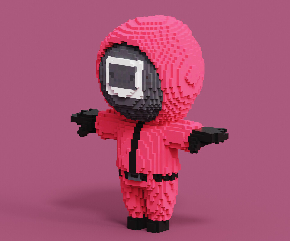 ArtStation - Voxel_Squid_Game_Pink_Soldier