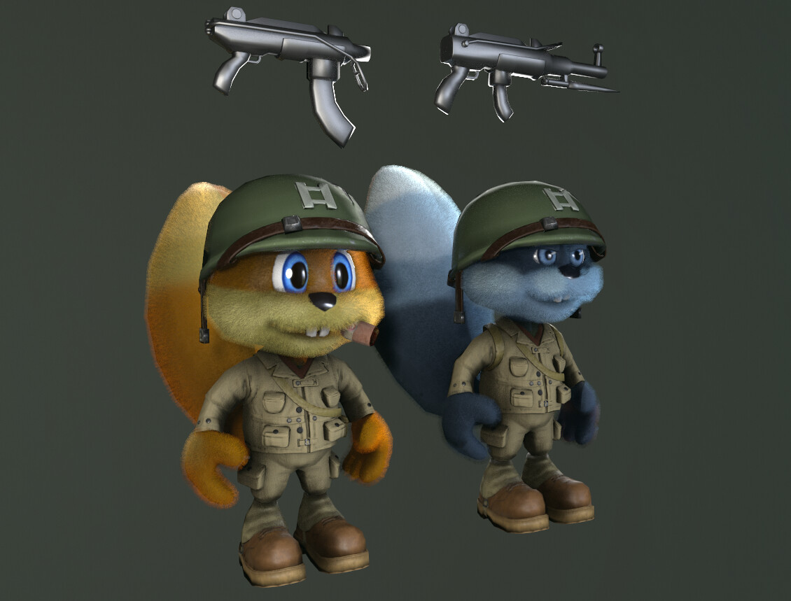 Ash Tuft - Conker Live and Reloaded - Conker and Grunt Soldier (Fan Art)