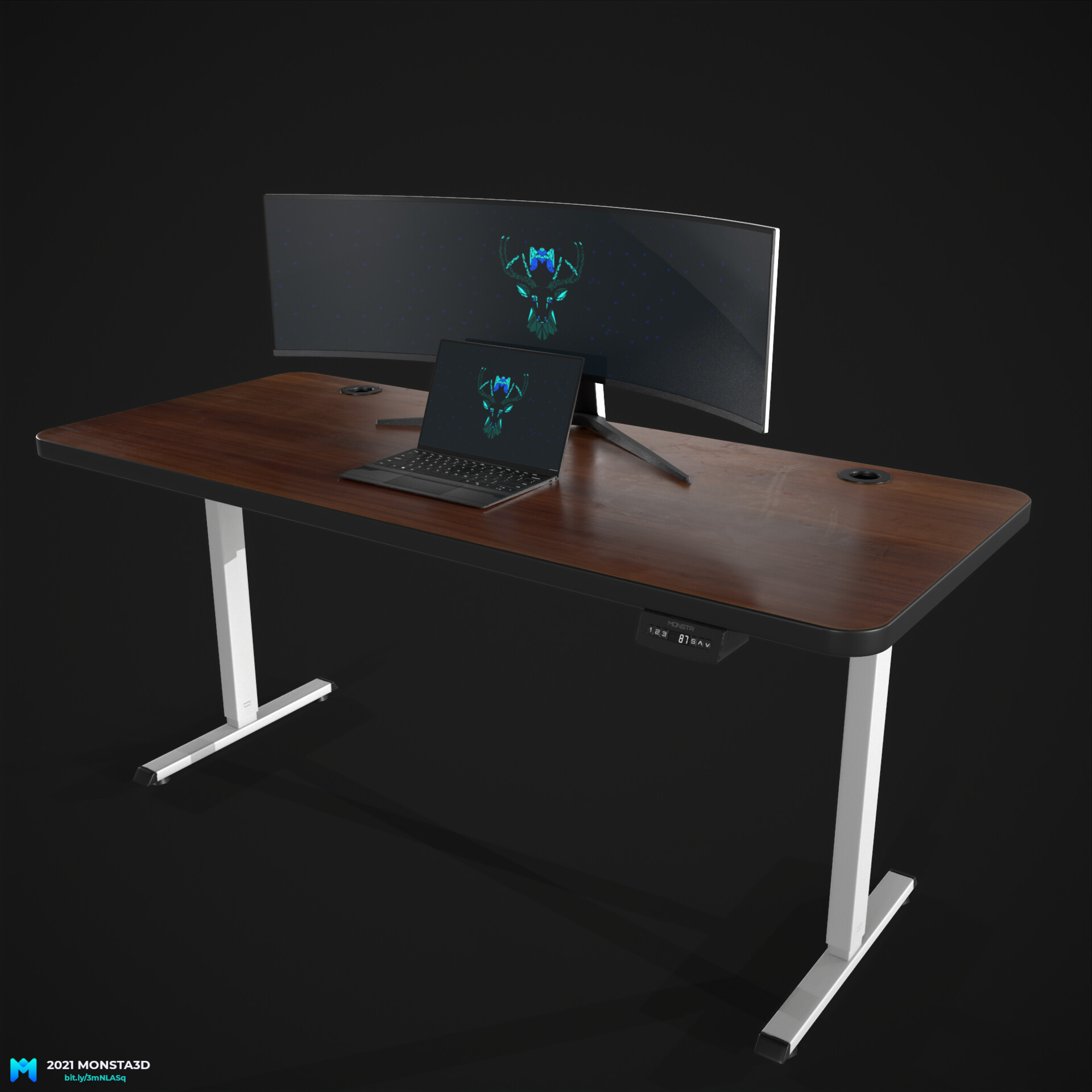 ArtStation - lowpoly Game Ready PBR animated standing desk Work in Progress