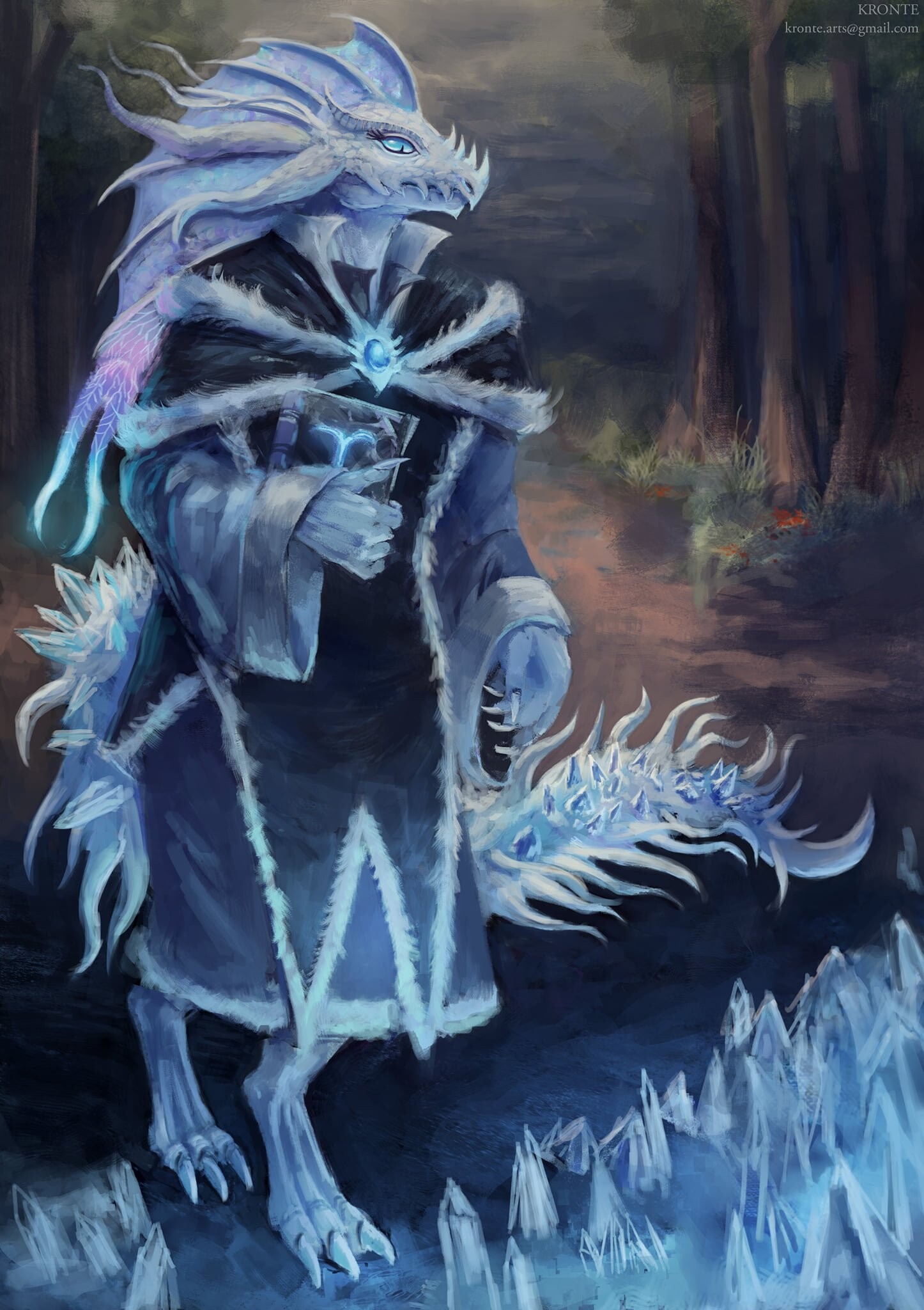 ArtStation - Tzala, Crystal Lizardfolk/Dragonborn Wizard