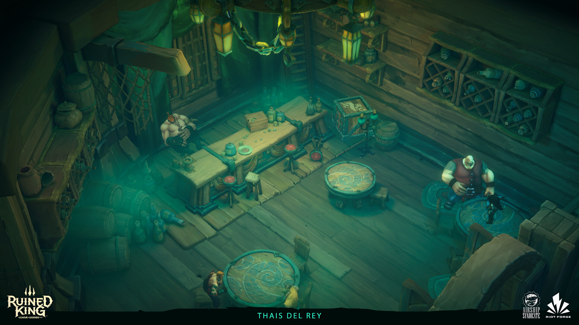 Thais Del Rey, Game Art Portfolio - Shady Bar - World Building and Props