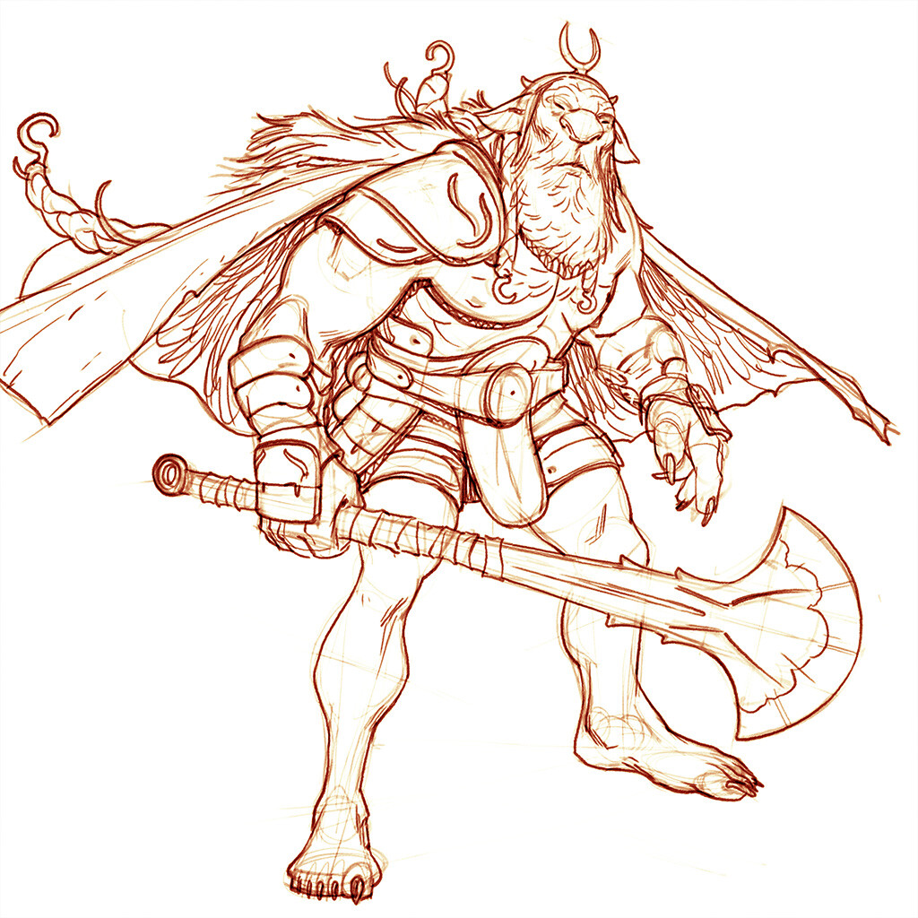 how to draw lion man