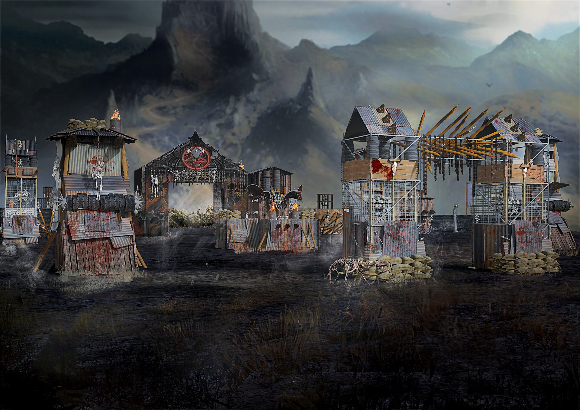 ArtStation - Halloween fright night event Combination of work