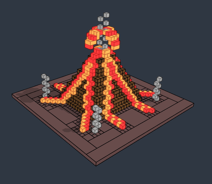Jesus Fernandez - Voxel Art - Nature - Volcano