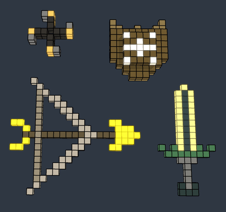 ArtStation - Voxel Art - Weapons