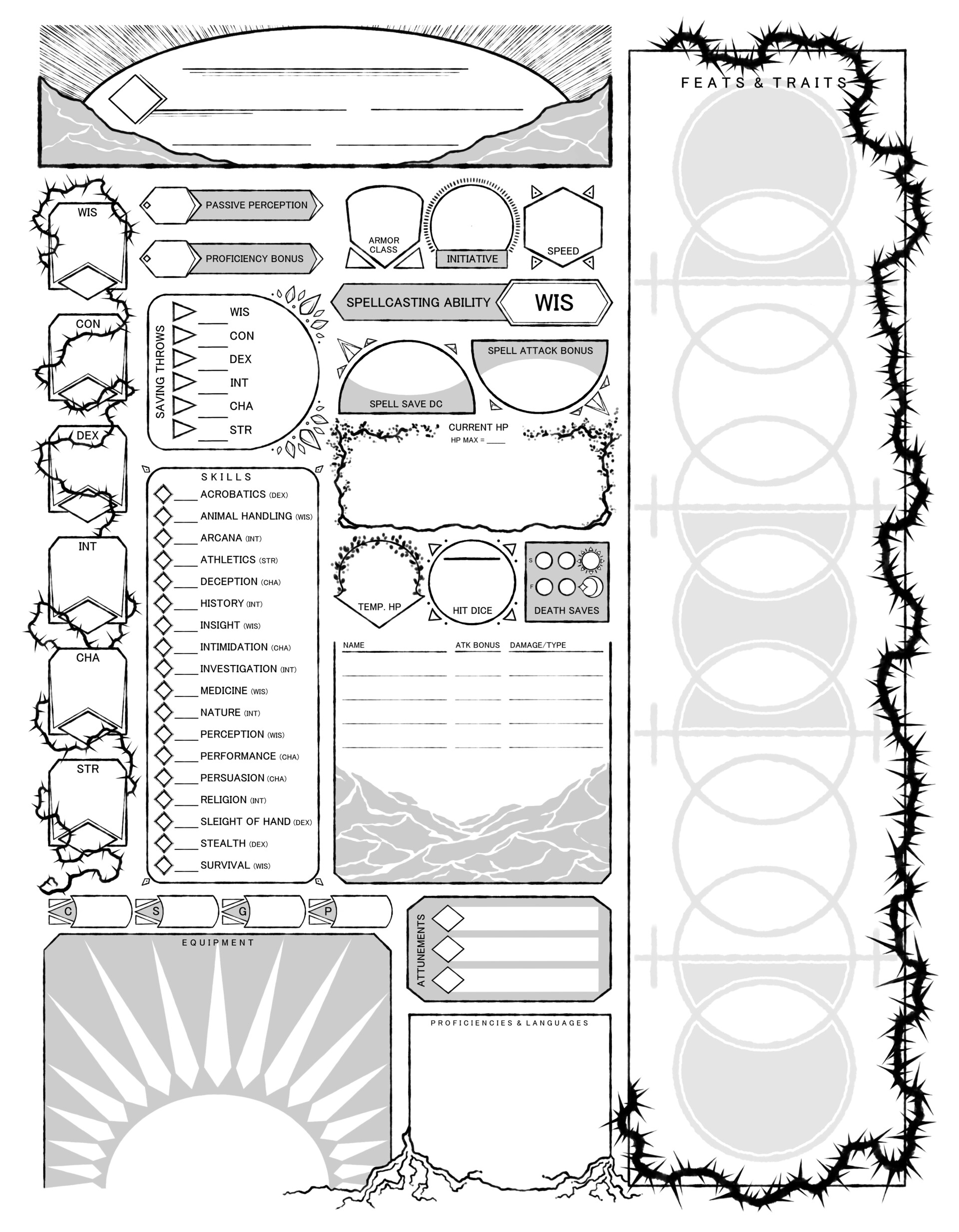 ArtStation - Custom D&D sheet - Devoted Rho