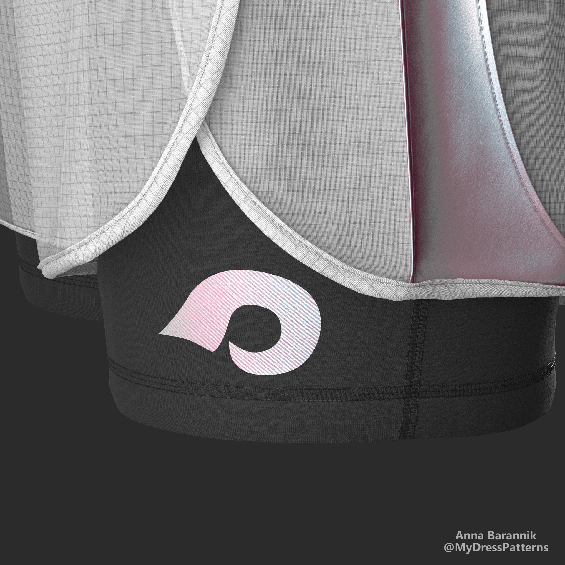 Anna Barannik - Translucent shorts with iridescent logo