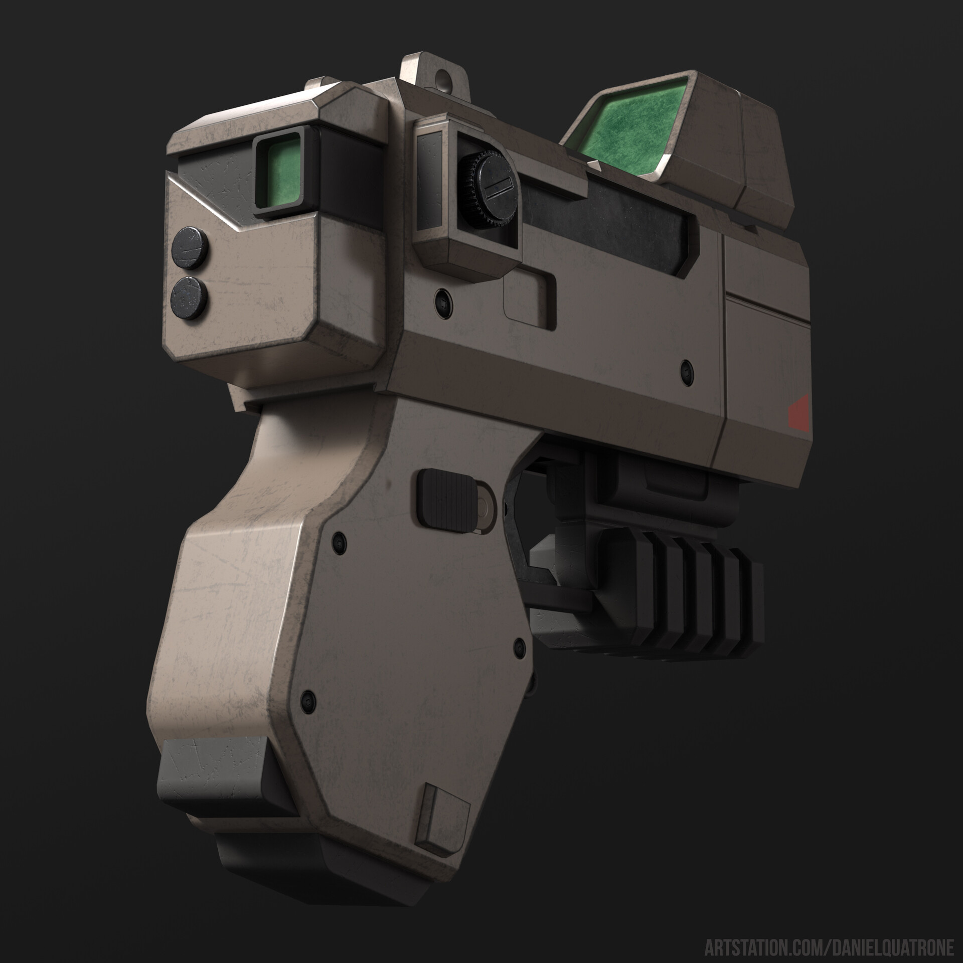 ArtStation - SciFi Pistol - Game asset