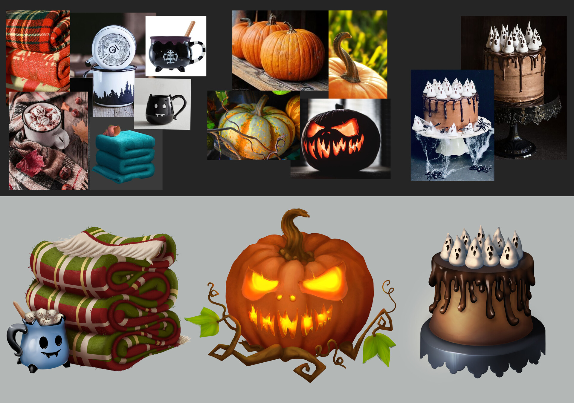 ArtStation - Halloween-themed props