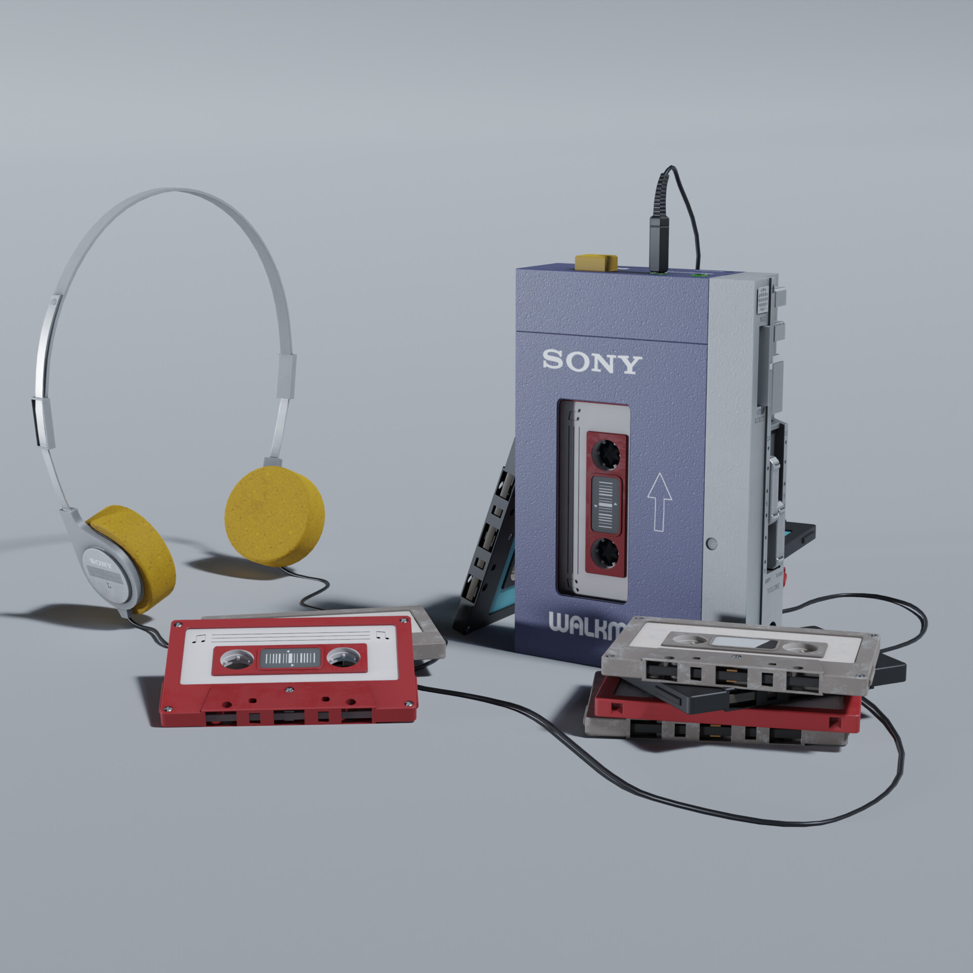 ArtStation - Walkman +Audio Cassette