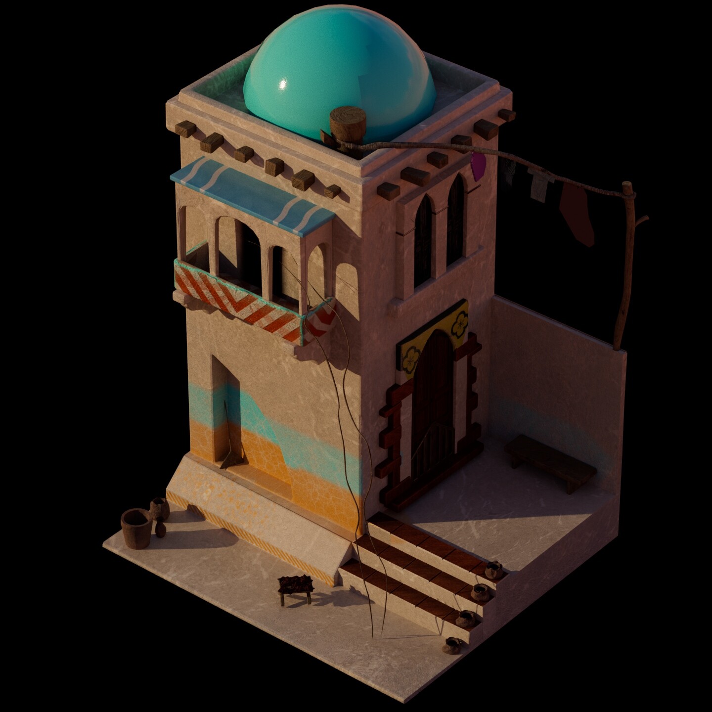 ArtStation - Retro Building Model