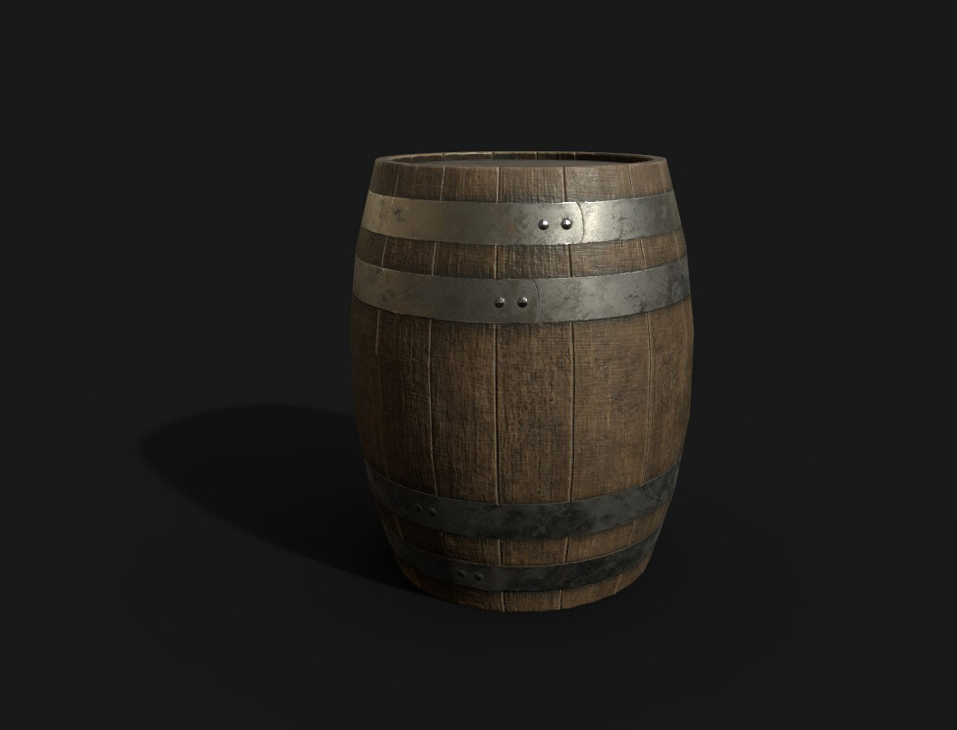 ArtStation - Low poly game prop barrel