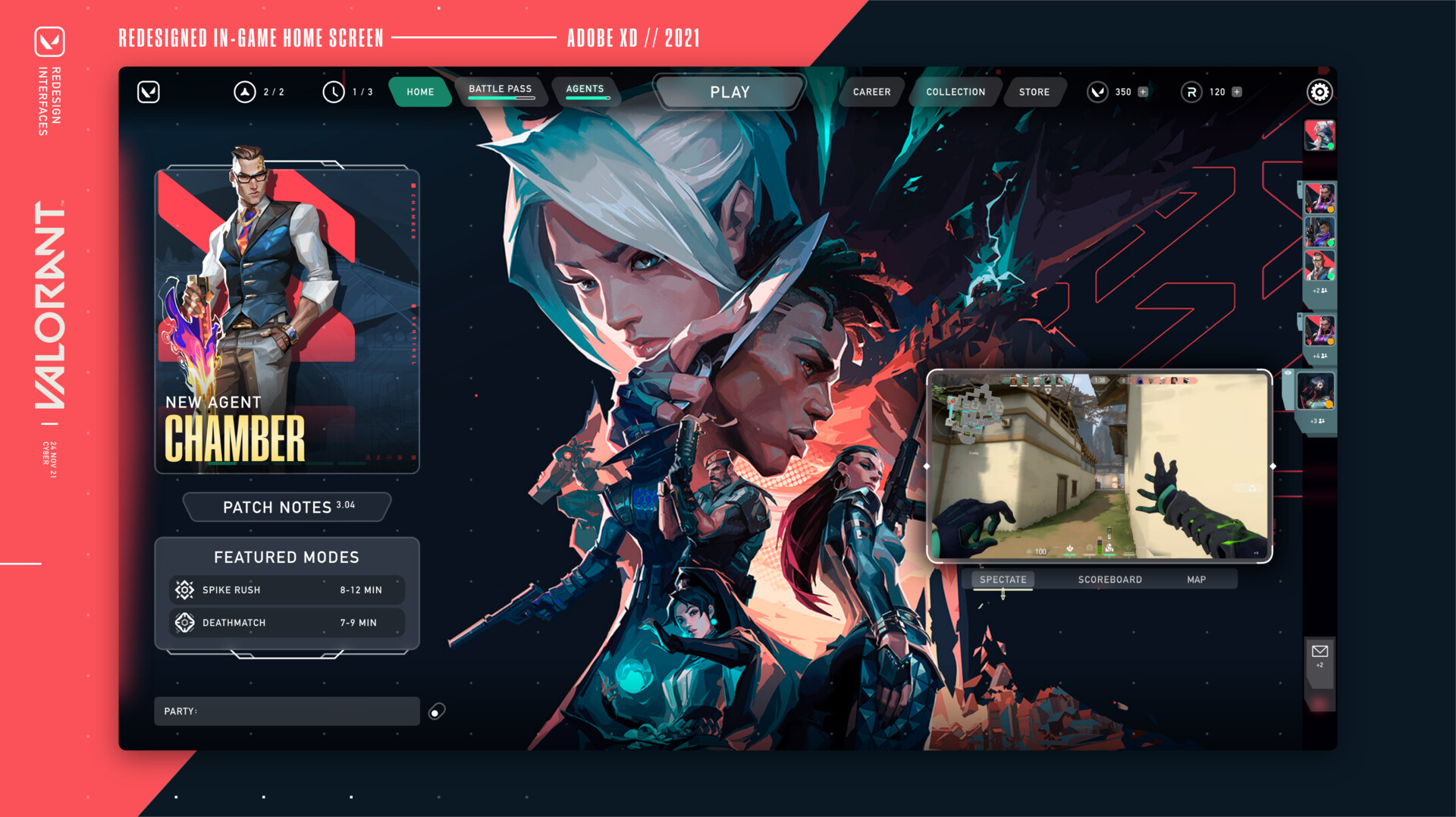 CY8ER848Y - Redesigned VALORANT'S 6 most poplar in-game screens