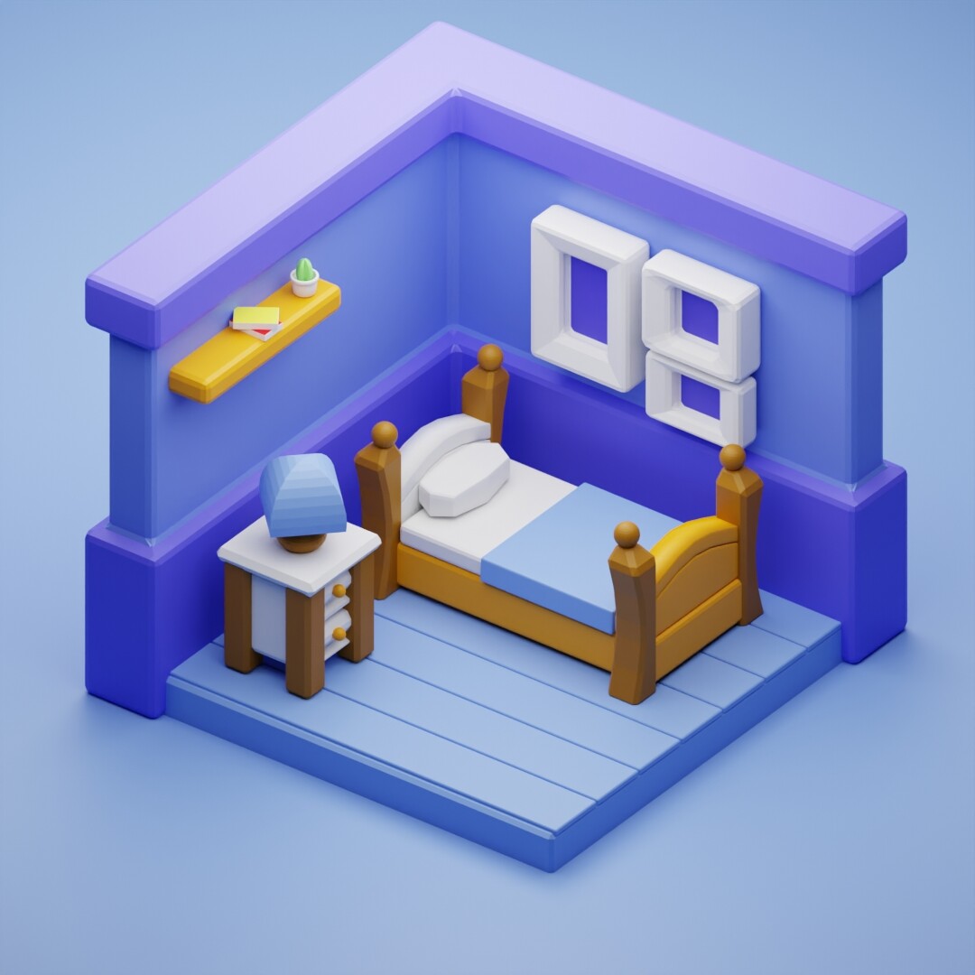 ArtStation - low poly room