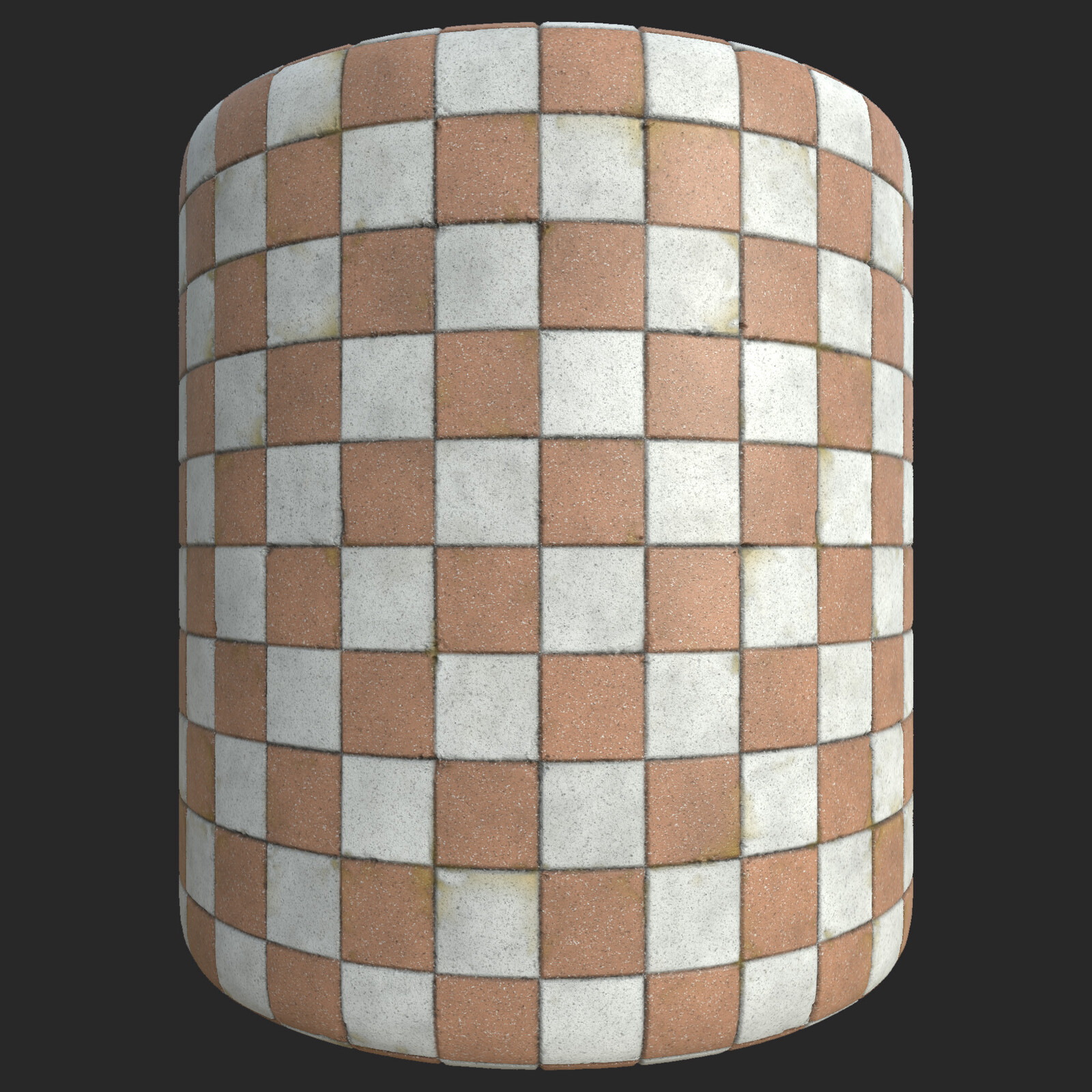 TextureCan - Orange and White Checker Tile Texture