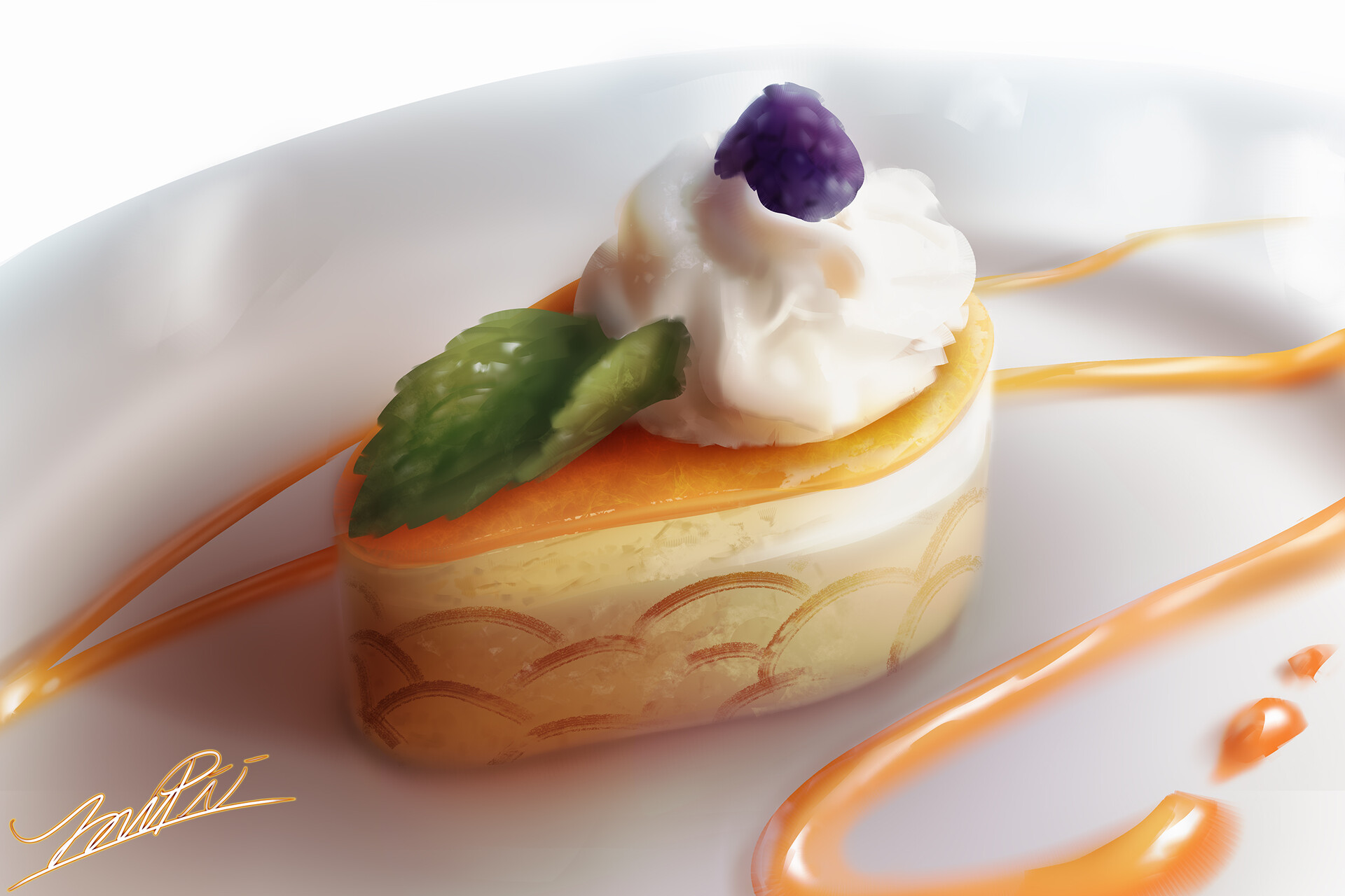 ArtStation - Mango cake photo study