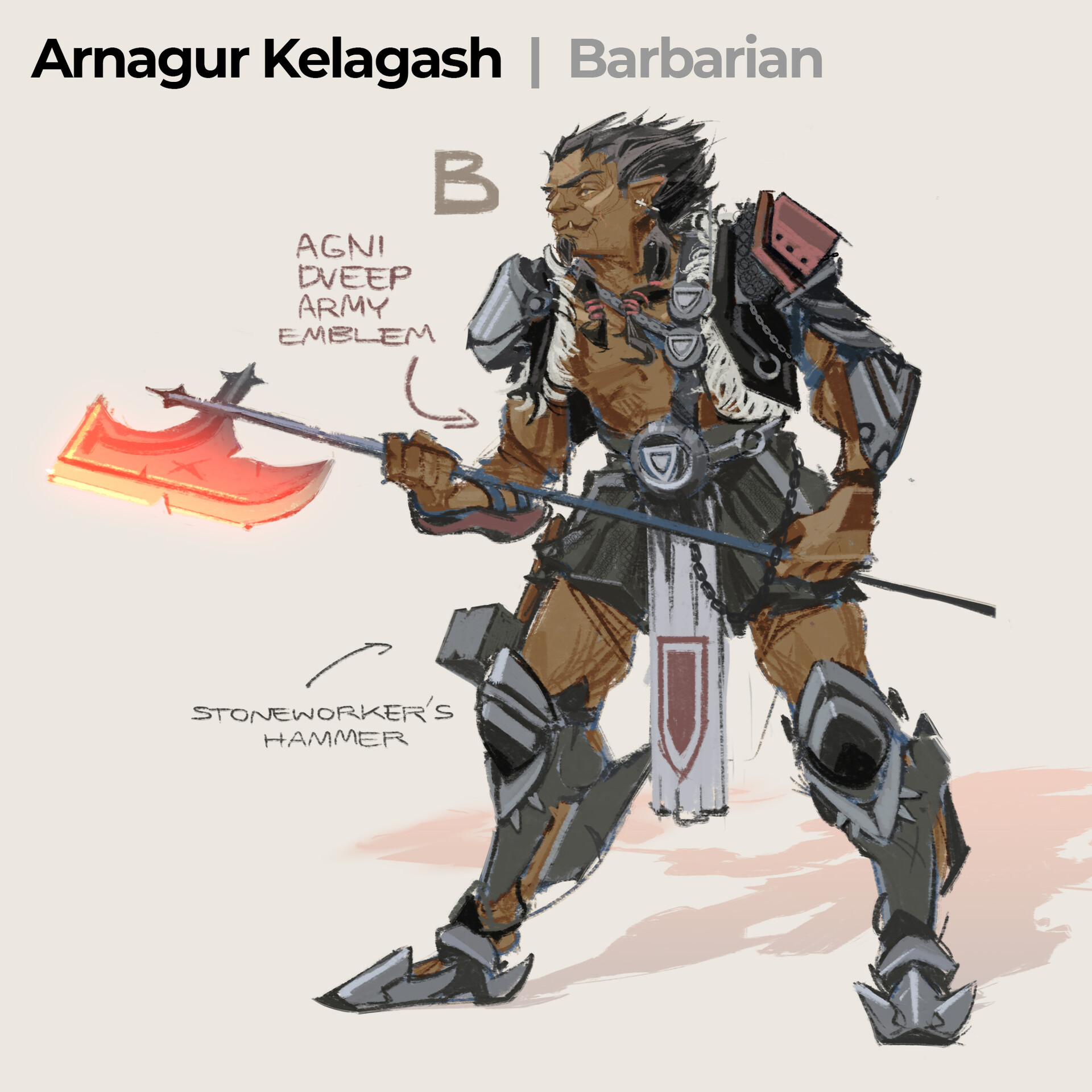 ArtStation - Arnagur Kelagash - character design for a DnD squad
