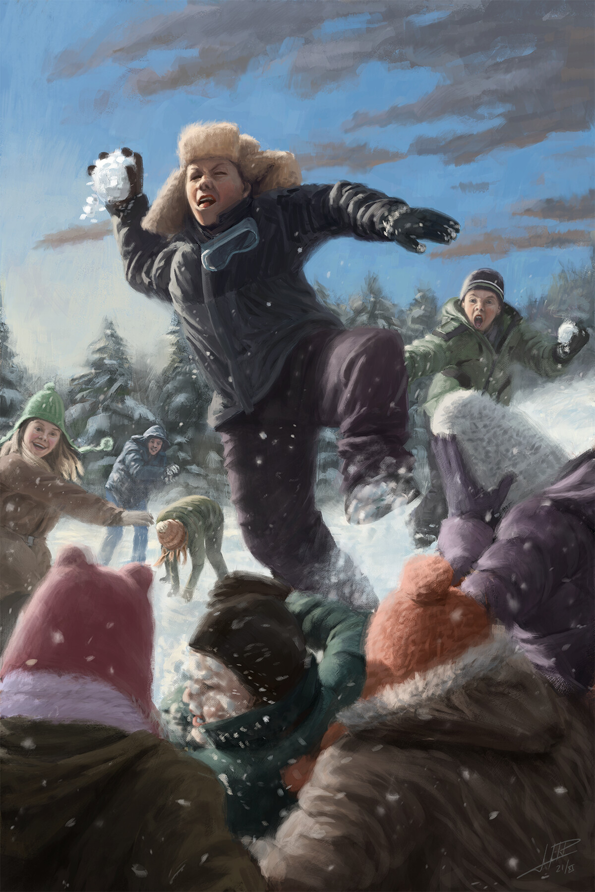 ArtStation - Snowball fight