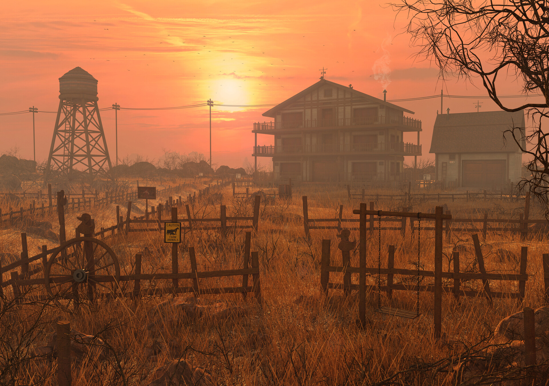 ArtStation - Sunset Farm House. 3d environment