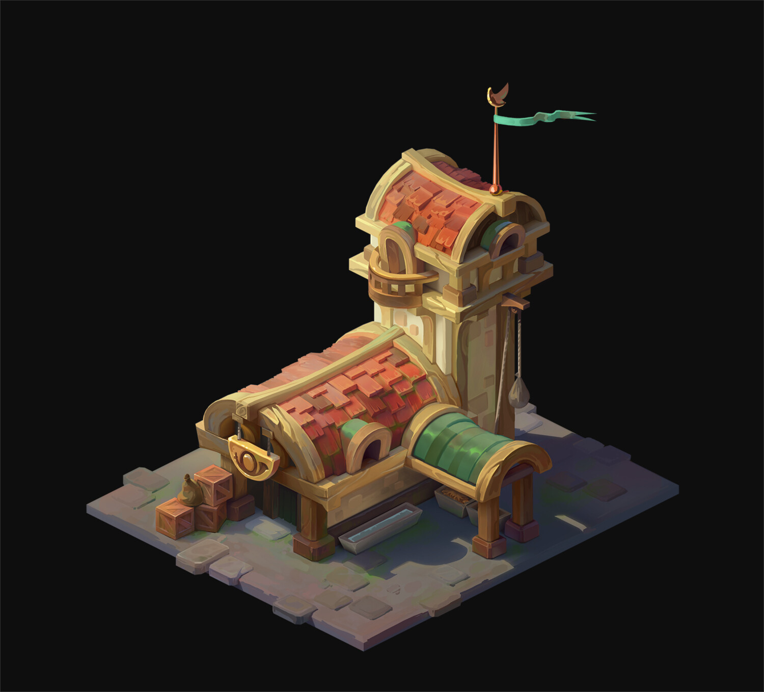 ArtStation - Isometric fantasy post office