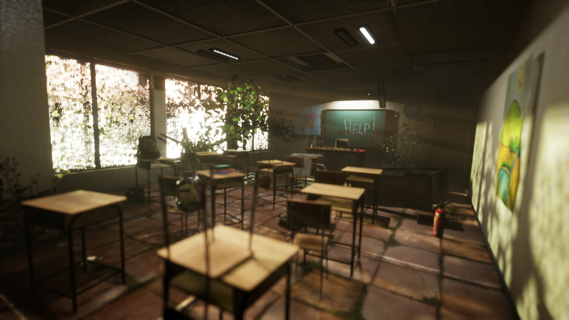 ArtStation - post apocalypse class room