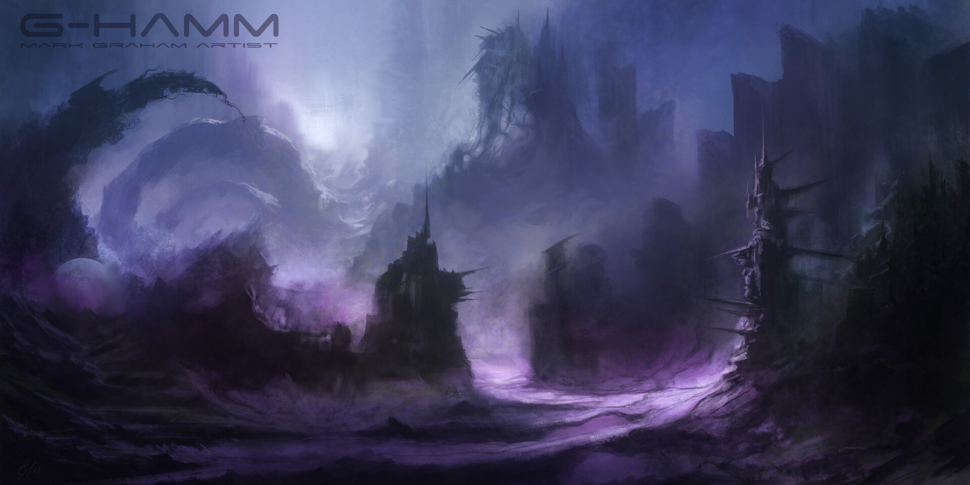 ArtStation - Moonshield environment painting.