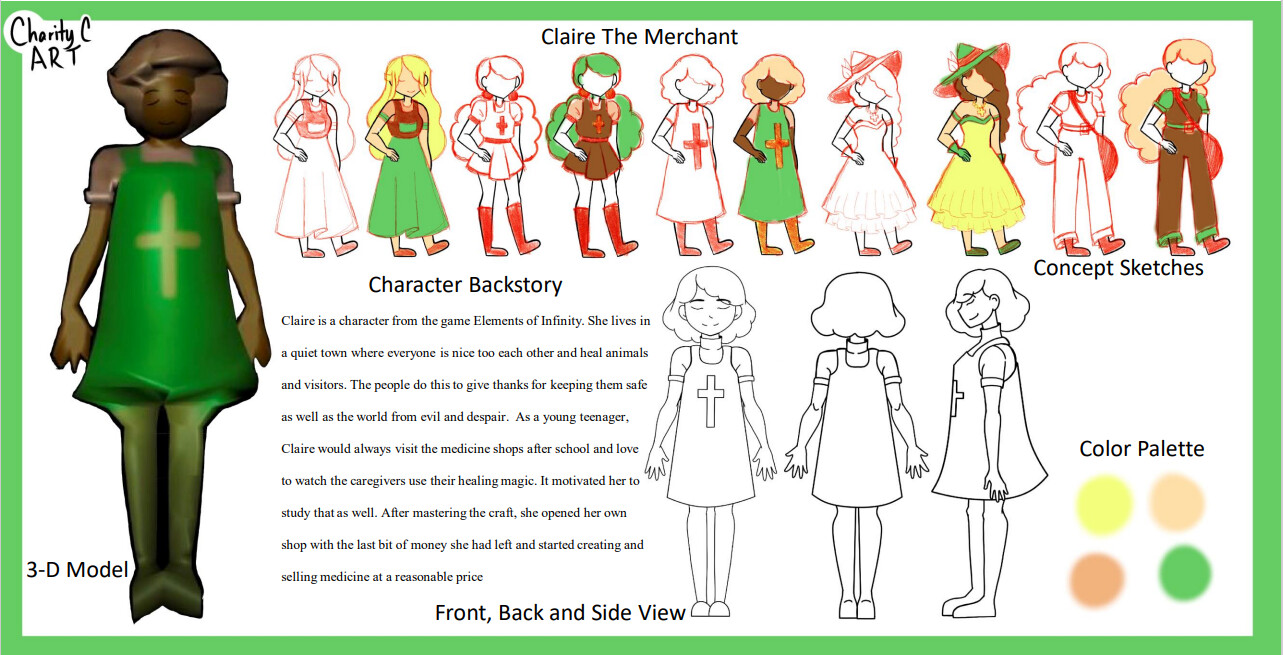 ArtStation - Claire Character Design Sheet