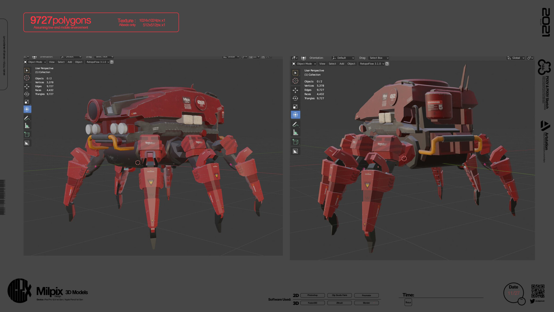 ArtStation - Game polygon study: 10000 Mech Concept