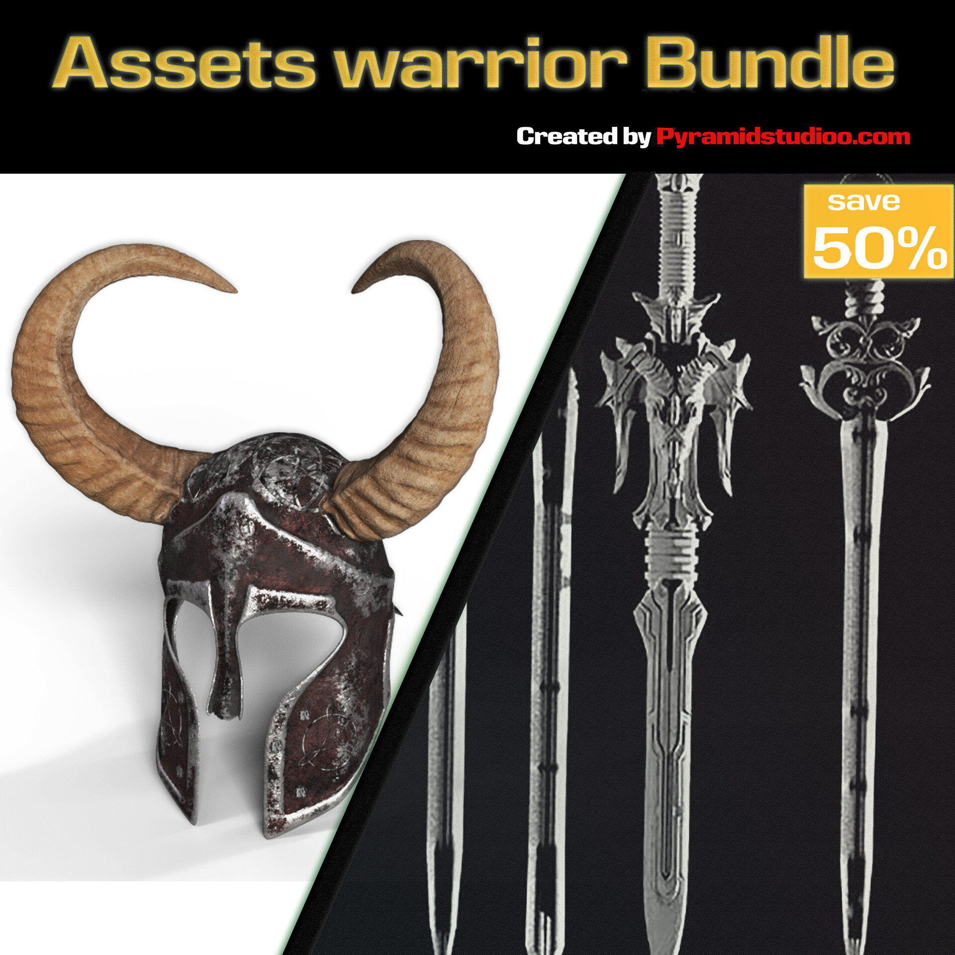 ArtStation - Assets warrior Bundle [ 3 packs in 1 ]