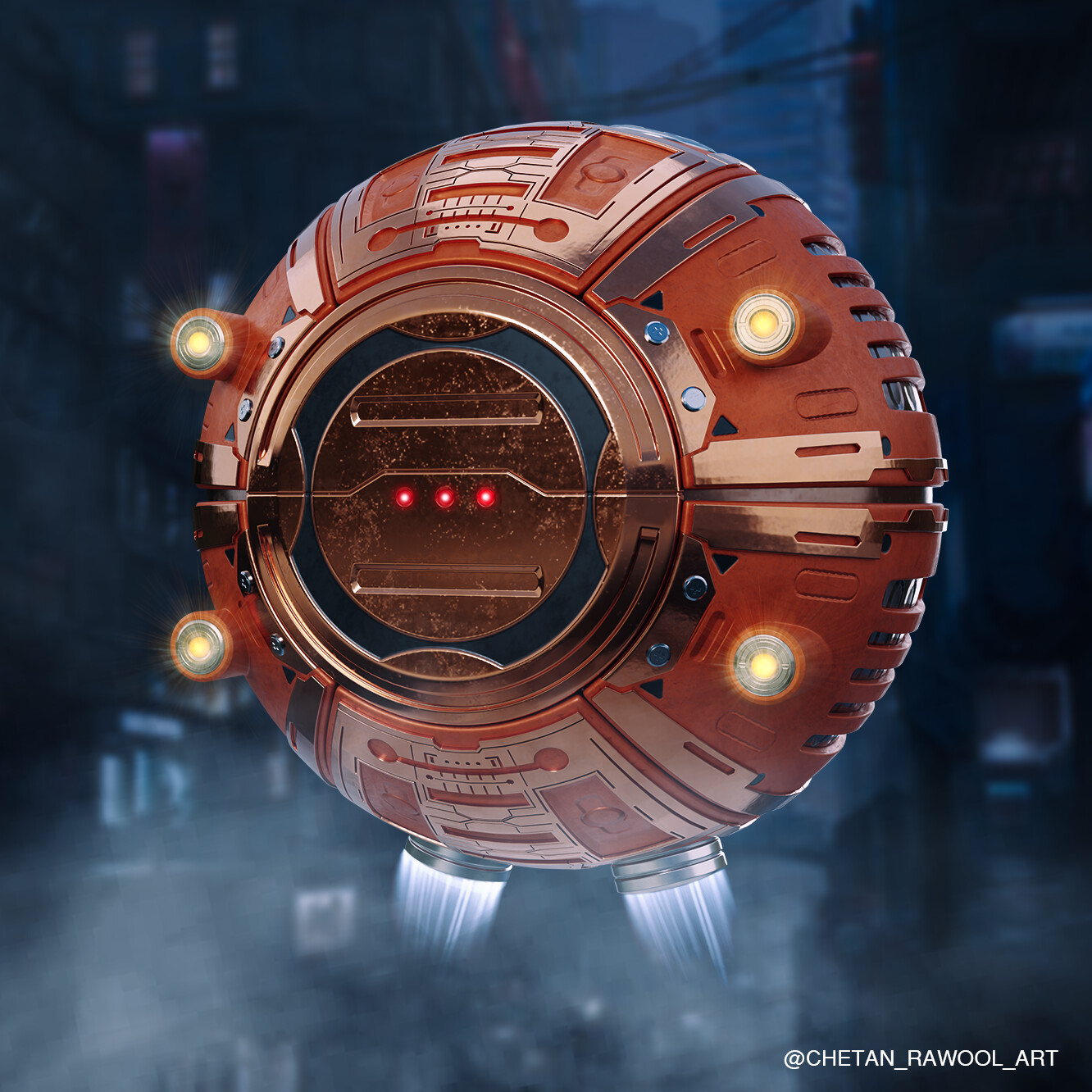 ArtStation - Sci-Fi Flying Robot _ FLYMECHA