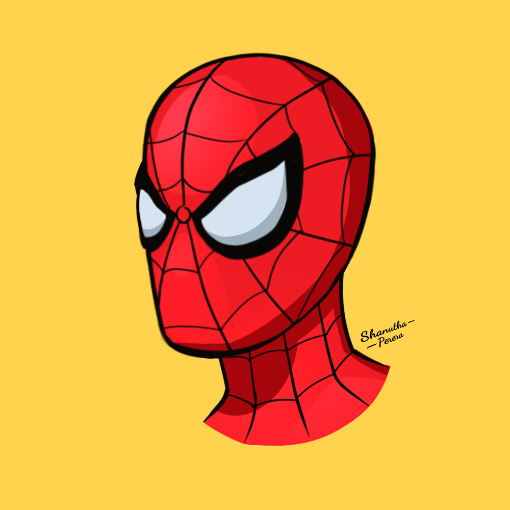 spiderman head drawing