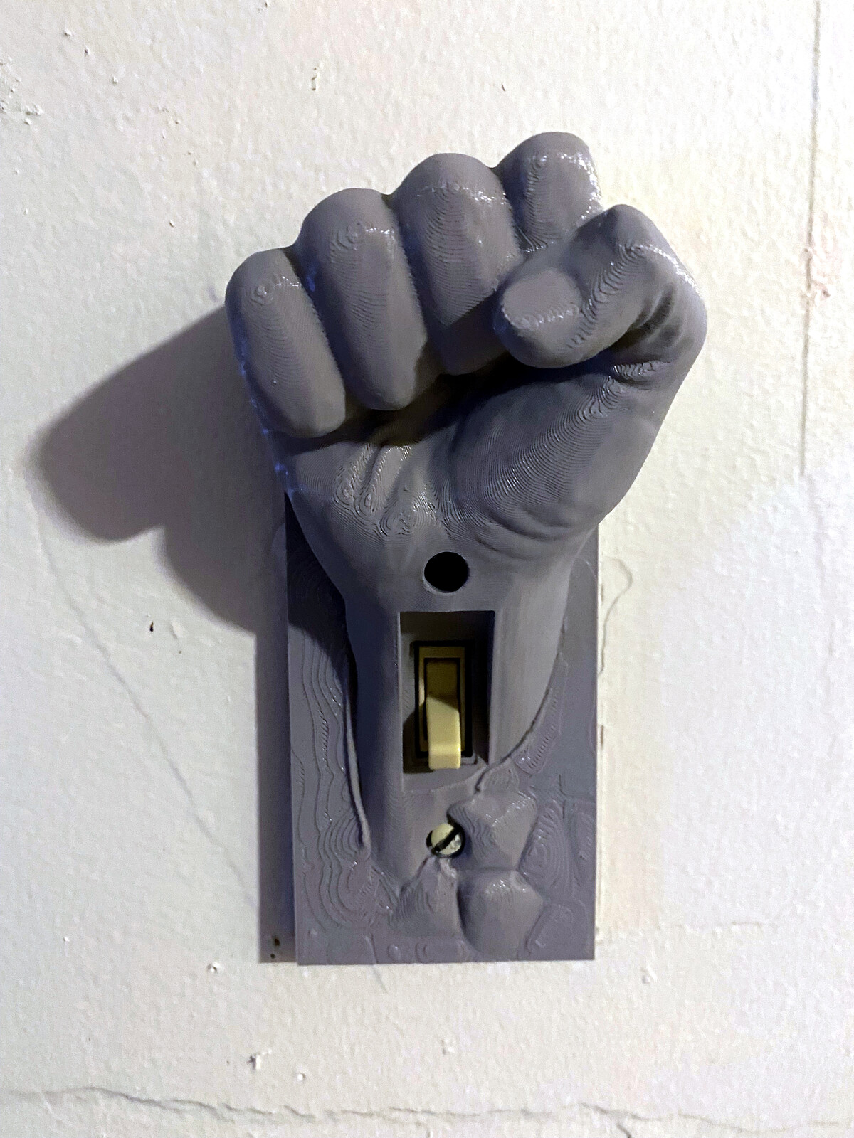 Leo Blanchette - Raised Fist - Light Switch Plate - 3d Printed