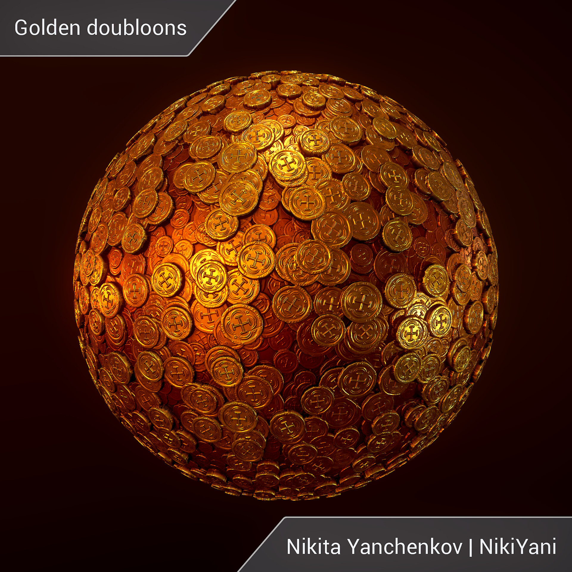ArtStation - Golden doubloons | Challenge "Substance Designer Study ...