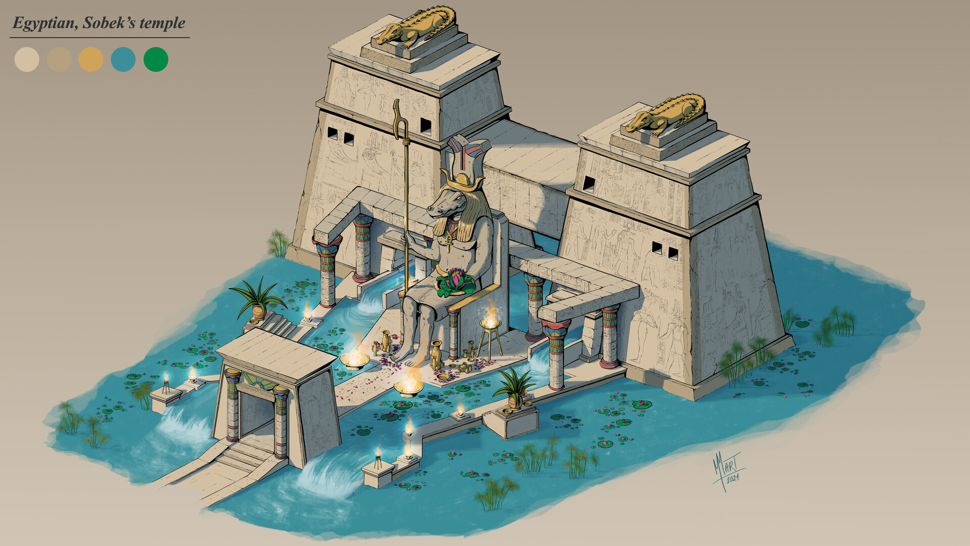 ArtStation - Sobek's temple. (Architecture concept design)