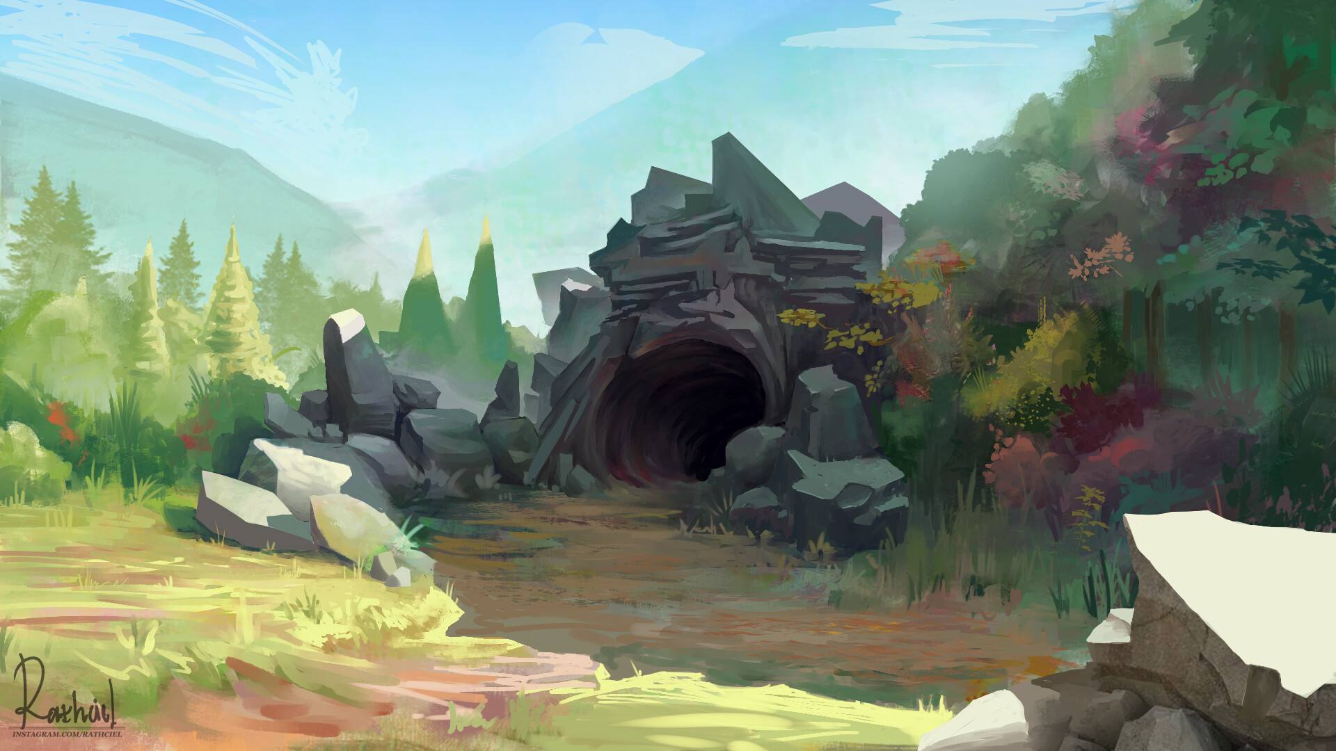 ArtStation - Cave entrance