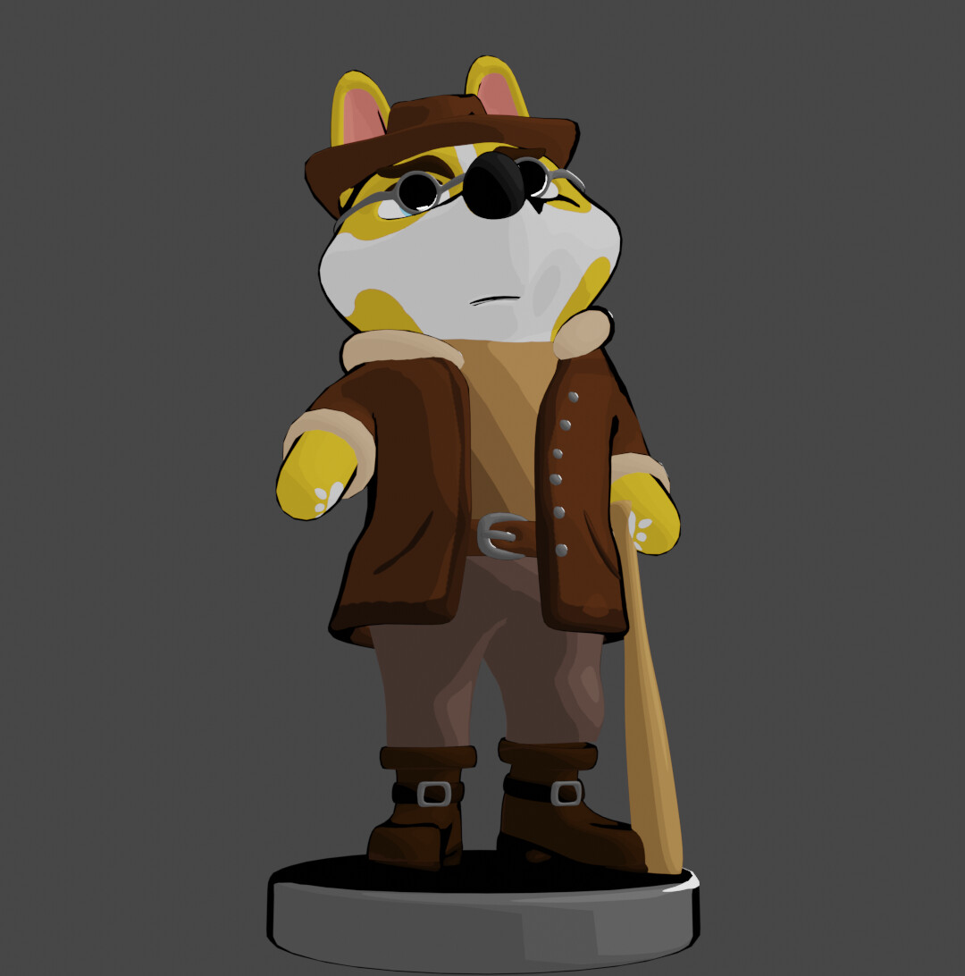 ArtStation - Corgi with a bat