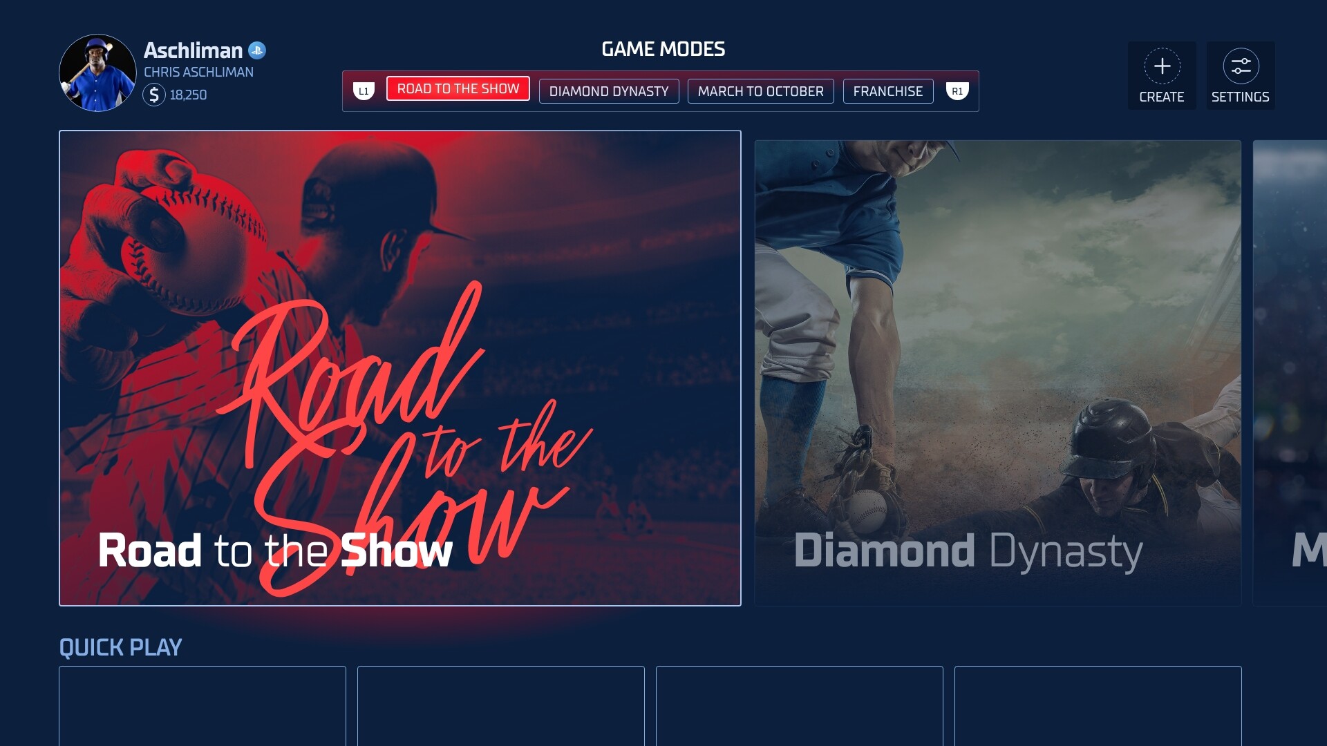 Chris Aschliman - MLB The Show Main Menu Re-skin UI Study