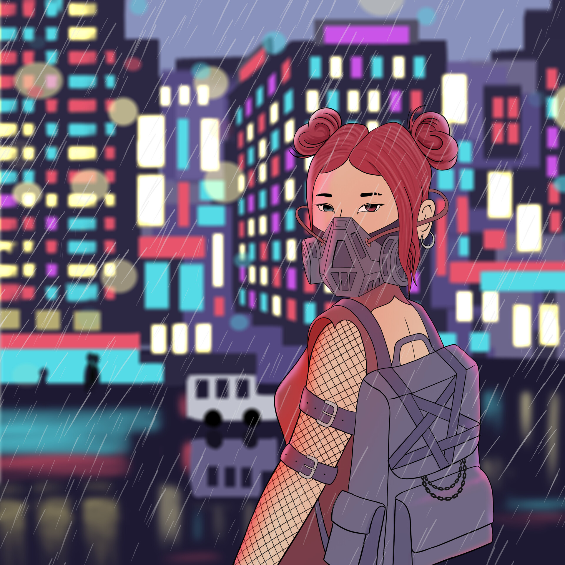 ArtStation - 2D Cyberpunk Character Design