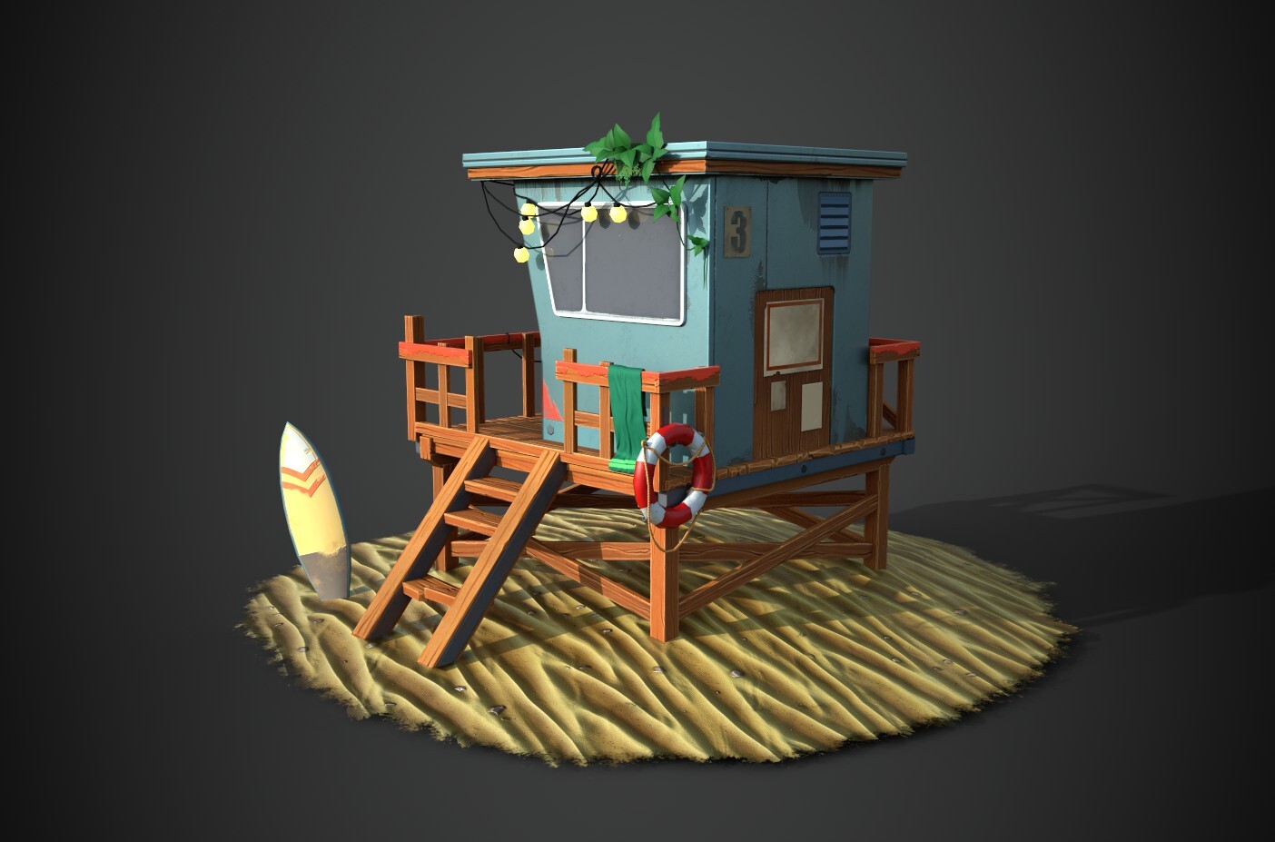 ArtStation - Stylized Lifeguard tower