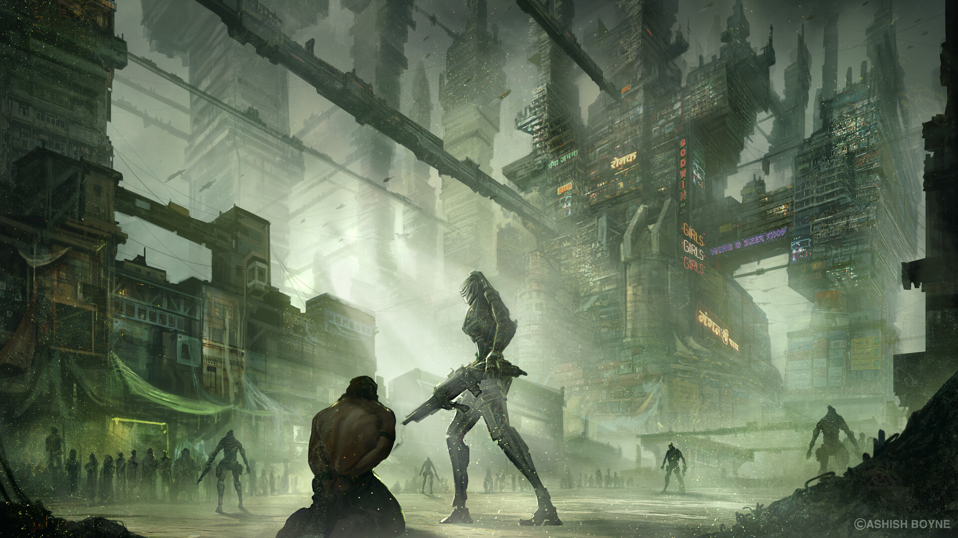 ArtStation - Futuristic Slum under Machines