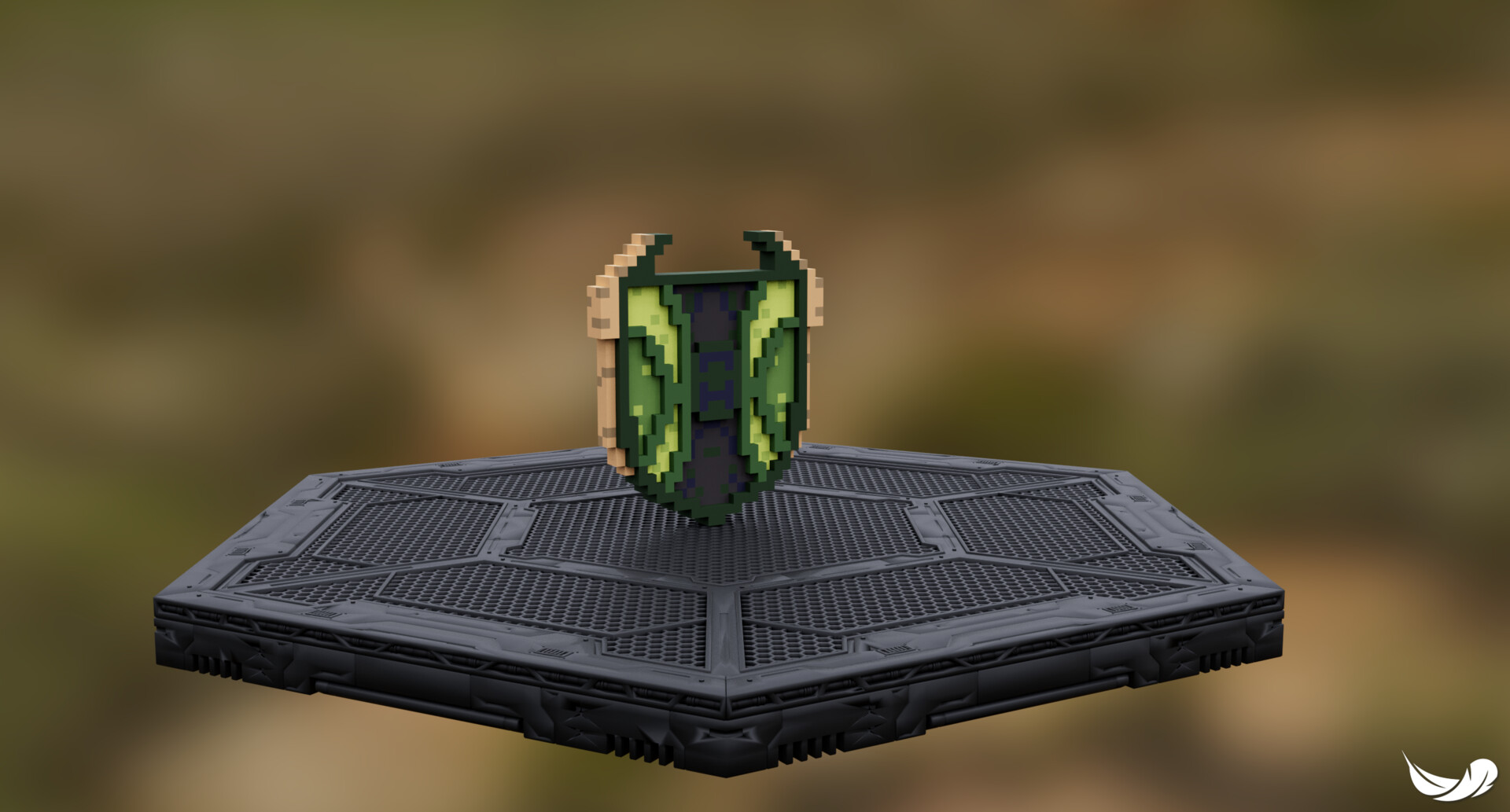 ArtStation - "Serpent Shield" Voxedit Artwork for The Sandbox