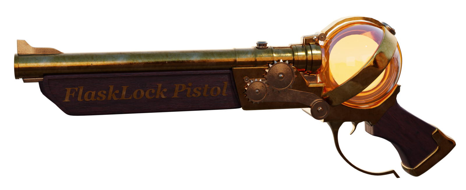 Andrew Leyva - Flask Lock Pistol (2D concept art to 3D model/Animation)