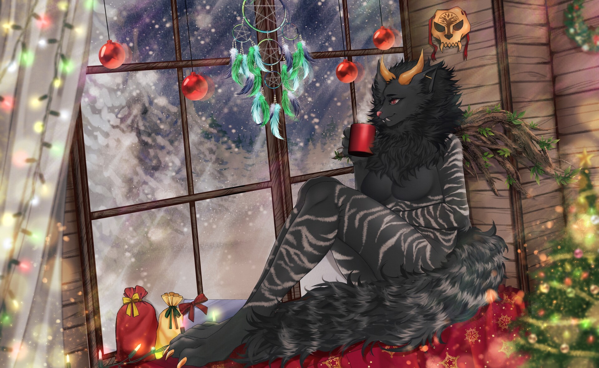 ArtStation - Night Christmas with pretty Furry